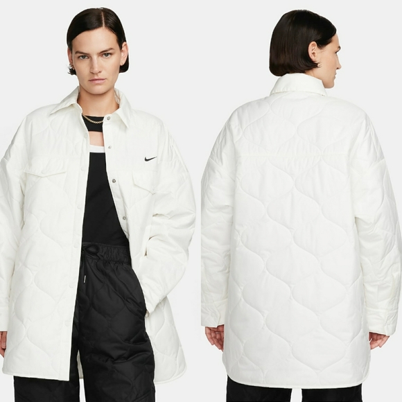 Nike | Jackets & Coats | Nwt Nike Essentials White Quilted Jacket Size ...